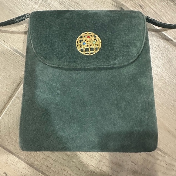 Magid | Bags | Vintage Magid Green Velvet Crossbody Bag With Gold ...